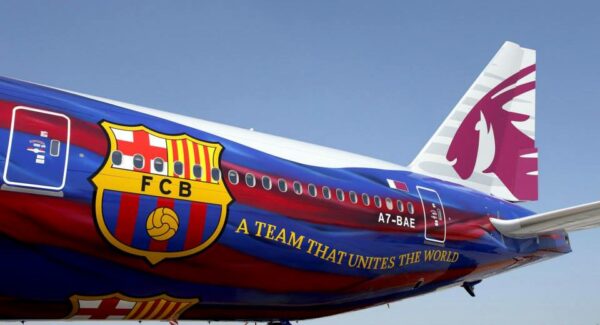 Un Boeing 777 Qatar Airways aux couleurs du FC Barcelone