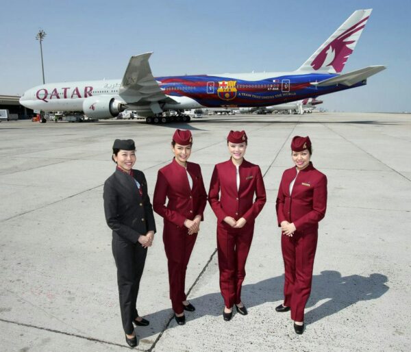 Un Boeing 777 Qatar Airways aux couleurs du FC Barcelone