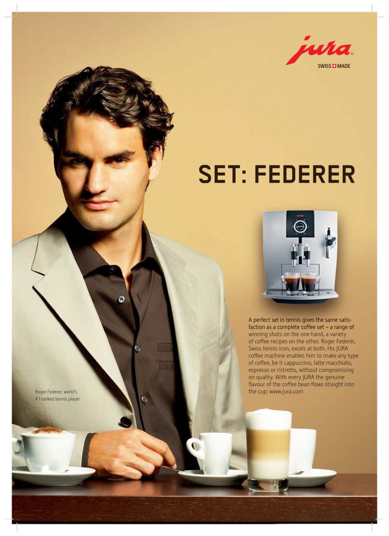 Roger Federer dans la dernière publicité des machines à café Jura ...