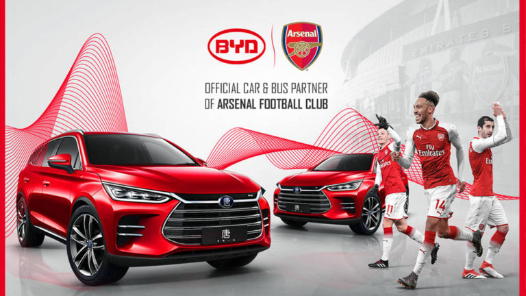 Sponsoring - BYD nouvelle "Voiture Officielle" d'Arsenal - Sport Buzz ...