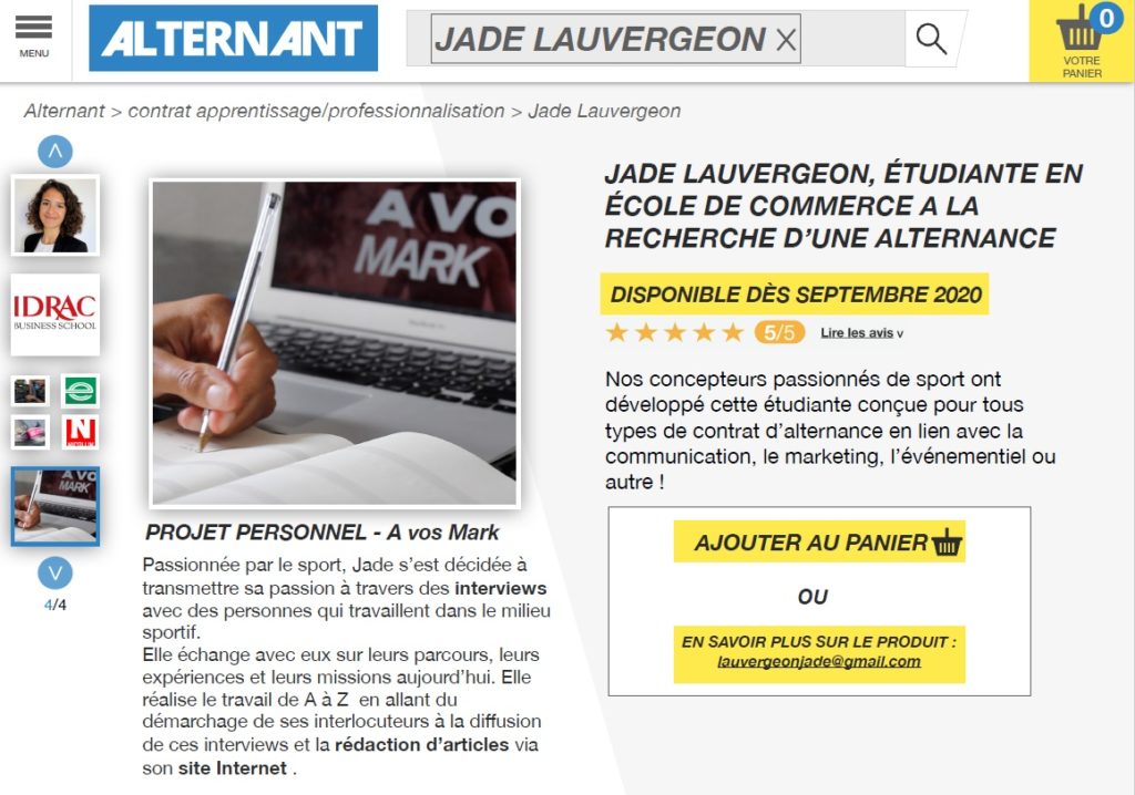 Une étudiante publie son CV façon "Decathlon" et son site e-commerce ...