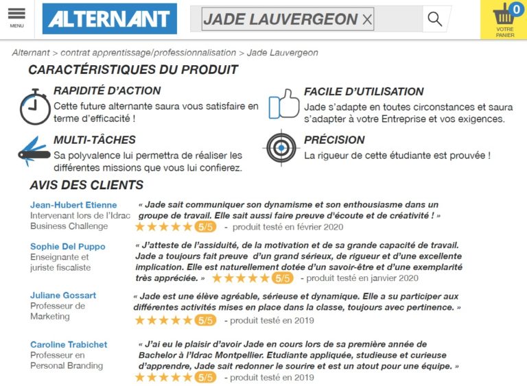 Une étudiante publie son CV façon "Decathlon" et son site e-commerce ...
