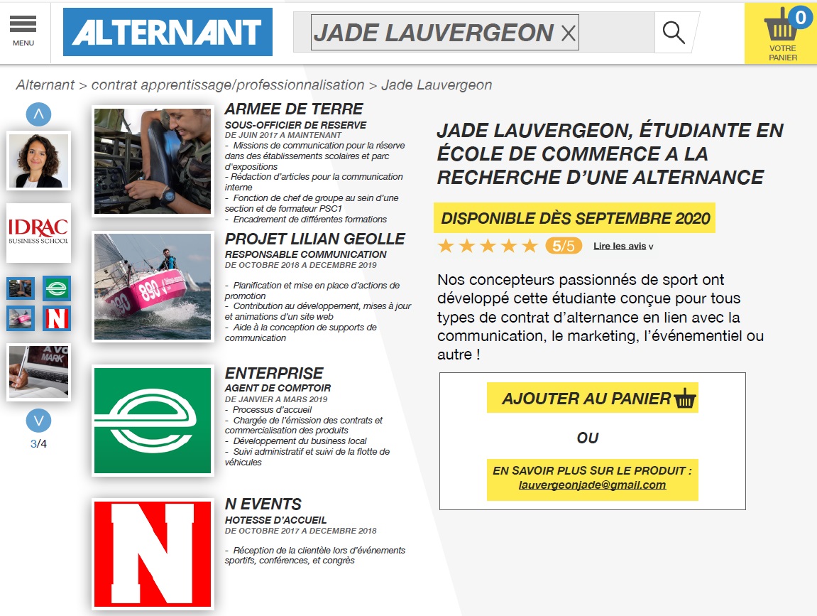 Une étudiante publie son CV façon "Decathlon" et son site e-commerce ...