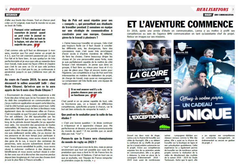 Le CV façon journal L'Equipe d'une étudiante en Management du Sport ...