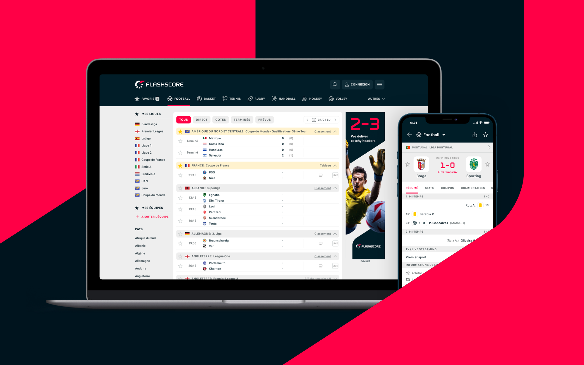 Le site de résultats sportifs Flashscore s'offre une nouvelle identité ...