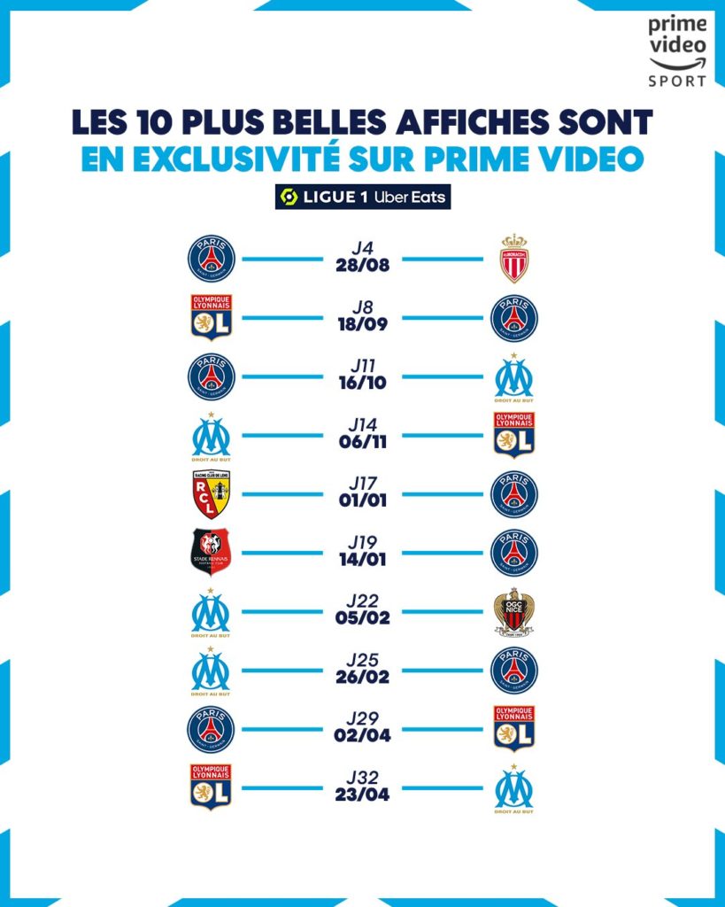 Ligue 1 Uber Eats – Le calendrier des matchs de la saison 2022-2023 et ...