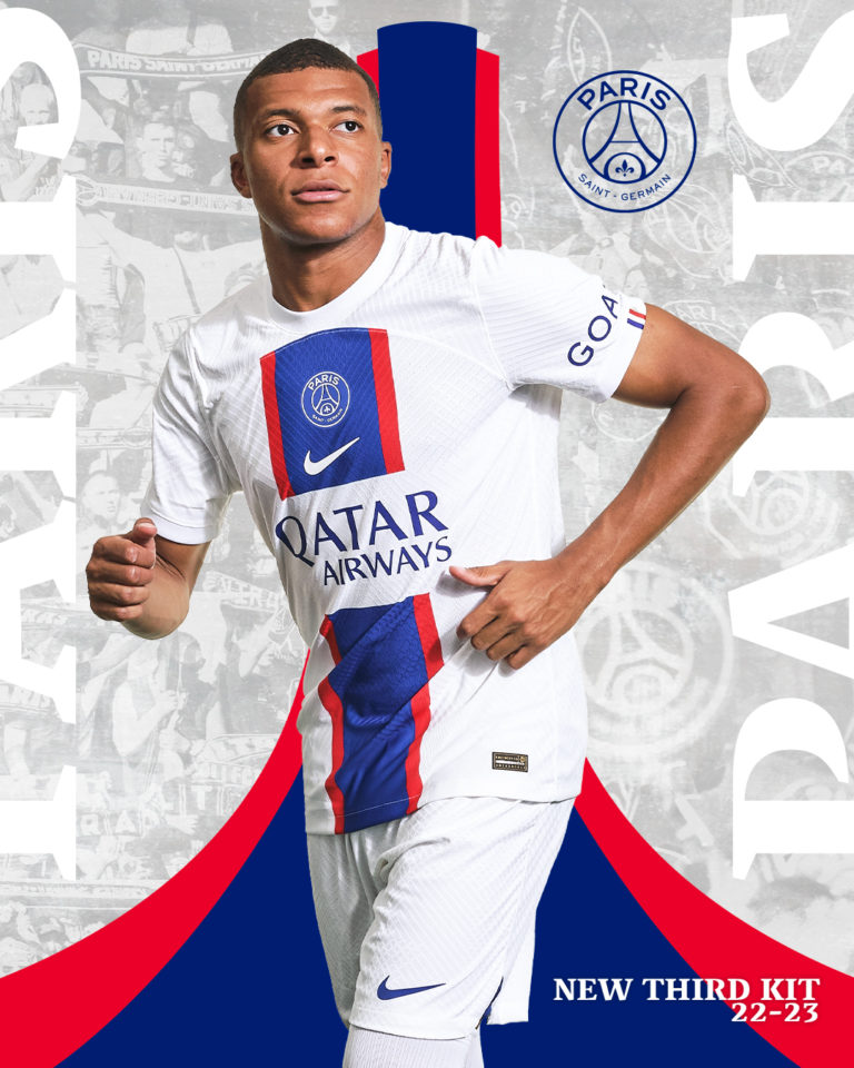 Le Paris Saint-Germain dévoile son nouveau maillot Third (Nike) pour la saison 2022-2023 - Sport ...