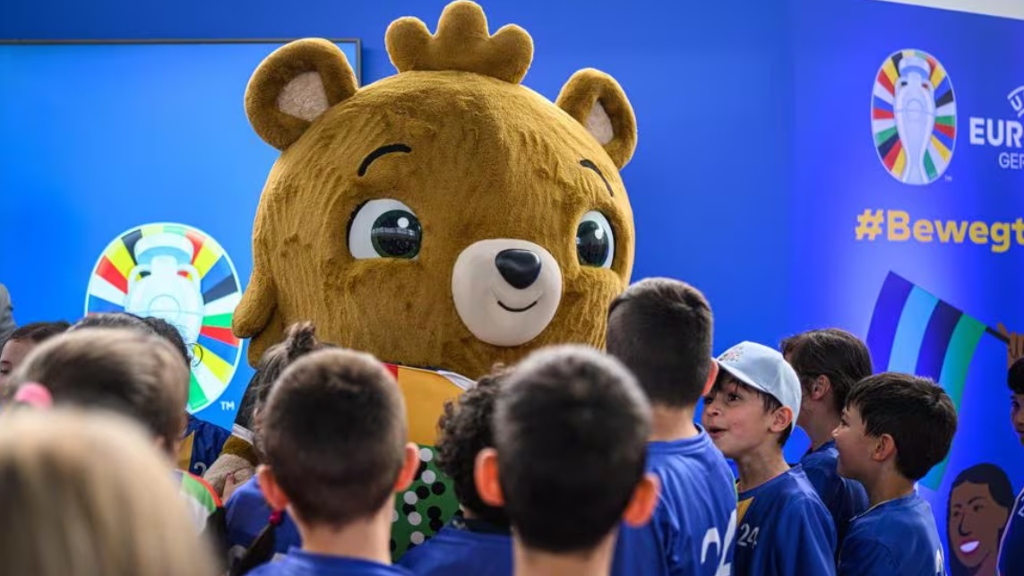 A bear as the mascot of the UEFA Euro 2024 organized in Germany, it's ...