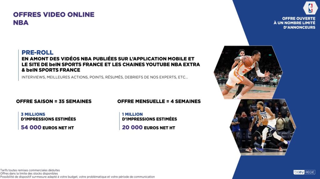 NBA - L'offre publicitaire de beIN SPORTS pour la saison 2023-2024 ...