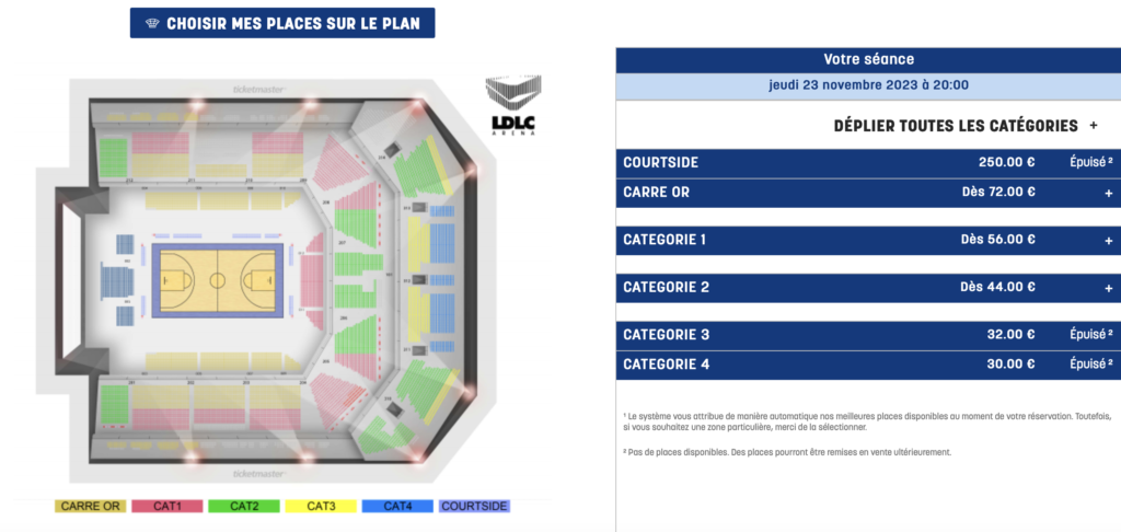 Ticketing - Le prix des billets pour le premier match de l'ASVEL à la ...