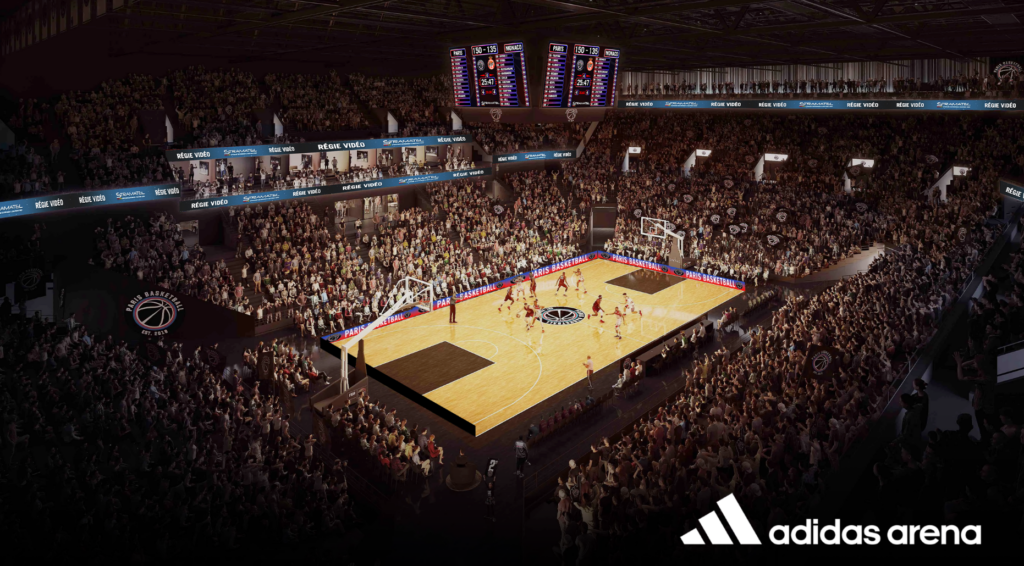 L'adidas arena équipée par Stramatel pour son cube vidéo (scoreboard ...